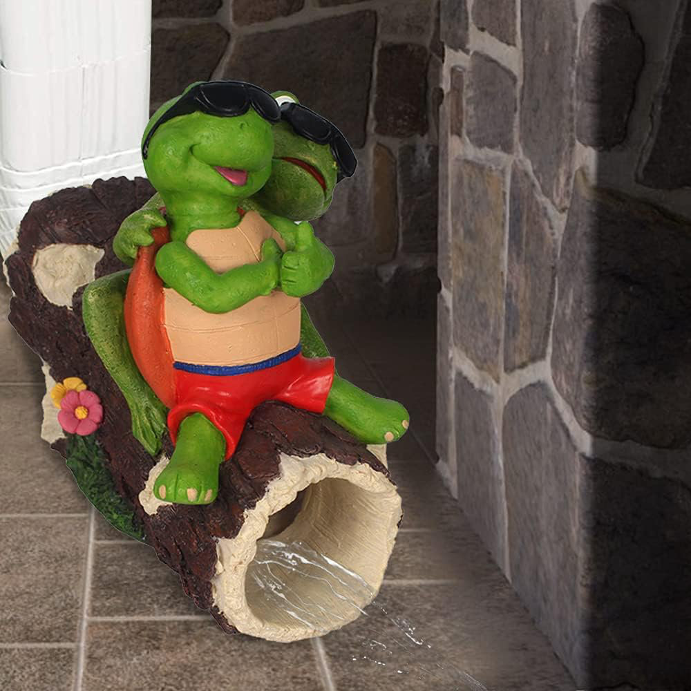 Dakota Fields Surfing Frog And Tortoise Gutter Guardian Downspout, The Reptile Garden Statue ...